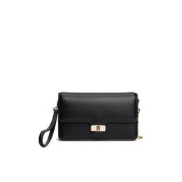 Clutch Tommy Hilfiger "TH HERITAGE CLUTCH", Damen, Gr. B/H/T: 20,5cm x 12cm x 6cm, schwarz, Lederimitat, Taschen, Minibag, Abendtasche, Umh&auml;ngetasche mit goldfarbener Umh&auml;ngkette