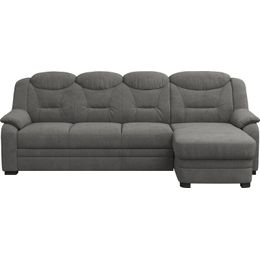 Ecksofa COTTA "Marcus L-Form", grau (anthrazit), B:262cm H:99cm T:162cm, 100% Polyester, Sofas, Ecksofa, wahlweise mit Bettfunktion