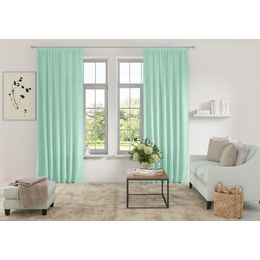Vorhang OTTO HOME "Parry" Gr. 1, gr&uuml;n (mint), B:140cm H:145cm, Polyester, Recyceltes Material, Gardinen, Vorhang, 2-er Set, blickdicht, monochrom, basic, einfarbig, Bestseller, Topseller