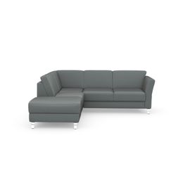 Sit & More Ecksofa SIT & MORE "Visby L-Form", grau, B:248cm H:87cm T:213cm, Sofas, Ecksofa, Wahlweise mit Bettfunktion und Stauraum, frei im Raum stellbar