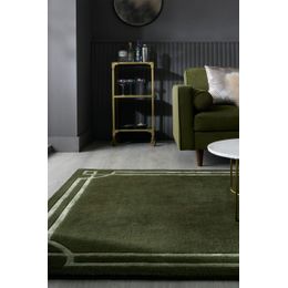 Teppich FLAIR RUGS "Gatsby", gr&uuml;n, B:160cm H:8mm L:230cm, Viskose, Wolle, Teppiche, Teppich, mit Bord&uuml;rendesign