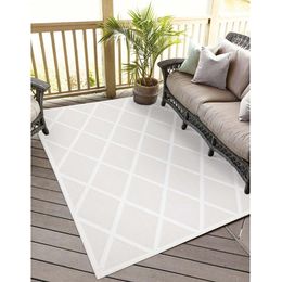 Teppich Carpet City "In-& Outdoorteppich Santorini 457, 3D-Effekt, Raute-Look", beige (creme), B:280cm H:5mm L:380cm, Polypropylen, Teppiche, Teppich, Wetterfest & UV-best&auml;ndig f&uuml;r Terrasse, Balkon, K&uuml;che, Flur