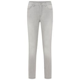 Skinny-fit-Jeans MAC "Dream Skinny", Damen, Gr. 40, L&auml;nge 32, midgrau destroyed wash, Jeans, Obermaterial: 89% Baumwolle, 9% Polyester, 2% Elasthan, sehr figurbetont lang, Jeans Skinny-fit-Jeans, in hochelastische Qualit&auml;t f&uuml;r den perfekten Sitz