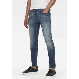 G-Star Raw Slim-fit-Jeans G-STAR "3301 Slim", Herren, Gr. 34, L&auml;nge 32, blau, Denim/Jeans, Obermaterial: 98% Baumwolle, 2% Elasthan, Abriebeffekte, slim fit lang, Jeans Slim-fit-Jeans, mit toller Waschung und Elasthan