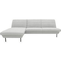Ecksofa "LOOKS IX L-Form", silber, B:274cm H:92cm T:168cm, 100% Polyester, LOOKS by Wolfgang Joop, Sofas, Ecksofa, Quersteppung, ohne Armlehnen