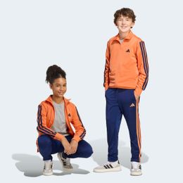 Trainingsanzug adidas Sportswear "ESSENTIALS CLIMACOOL KIDS", Damen, Gr. 128, dusky orange, dunkelblau, Obermaterial: 100% Polyester, Sportanz&uuml;ge Trainingsanzug