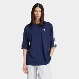 T-Shirt adidas originals "ADICOLOR OVERSIZED", Herren, Gr. L, blau (night indigo), Obermaterial: 100% Baumwolle, normal, Shirts T-Shirt, Oversized, weit