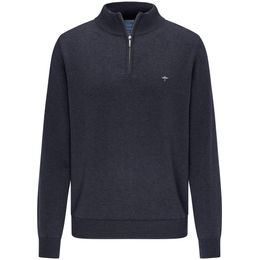 Troyer Fynch-Hatton, Herren, Gr. XL (54), blau (navy), Strick, Obermaterial: 100% Baumwolle, bestickt, unifarben, bequem h&uuml;ftbedeckend, Rundhals, B&uuml;ndchen, Pullover Troyer, mit Logostickerei, mit Rei&szlig;verschluss, mit Stehkragen