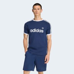 T-Shirt adidas originals "3-STREIFEN SLIM RINGER", Herren, Gr. M, night indigo, Obermaterial: 100% Baumwolle, Rundhals, Shirts T-Shirt