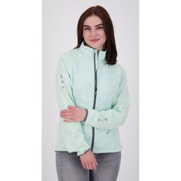 Fleecejacke LPO "EDINA V WOMEN", Damen, Gr. 36 (S), gr&uuml;n (misty jade), 100% Polyester, tailliert, gerader Abschluss, Jacken Fleecejacke, weiche Hybrid-Fleecejacke in traditioneller Optik