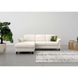 Sit & More Ecksofa SIT & MORE "Maggiore L-Form", grau (grau, wei&szlig;), B:258cm T:173cm, 95% Polyester, 5% Polyamid, Sofas, Ecksofa, wahlweise mit Kopfteilverstellung, Bettfunktion und Bettkasten