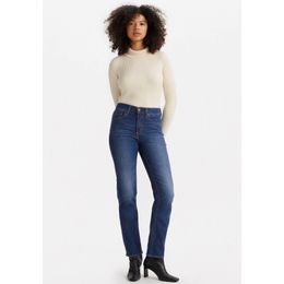 Levi's Straight-Jeans LEVI'S "724 HIGH RISE STRAIGHT", Damen, Gr. 28, L&auml;nge 30, chelsea carbon glow, Denim/Jeans, Obermaterial: 80% Baumwolle, 19% Polyester, 1% Elasthan, straight fit lang, Jeans Straight-Jeans