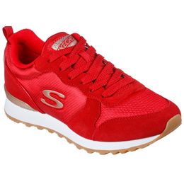 Sneaker Skechers "OG 85 - GOLDN GURL", Damen, Gr. 35, rot, Synthetik, Textil, Veloursleder, Schuhe Sneaker, Schn&uuml;rschuh, Original-Retro-Jogginschuh mit Air-Cooled Memory Foam, Topseller