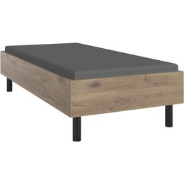 Bett wimex "Easy, gro&szlig;e Auswahl an Gr&ouml;&szlig;en und Farben, auch in Komforth&ouml;he", braun (viking oak, schwarz), H:46cm L:210cm, Betten, Bett, ohne Kopfteil, ideal unter Dachschr&auml;gen oder Fenster