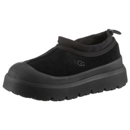 UGG Australia Slipper UGG "TASMAN WEATHER HYBRID", Herren, Gr. 10 (43), schwarz, Synthetik, Textil, Veloursleder, unifarben, Schuhe Slipper, Galoschen, Hausschuh, Outdoorschuh mit markanter Laufsohle