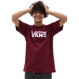 T-Shirt Vans "MN Vans CLASSIC", Herren, Gr. XXL, rot (burgundy, wei&szlig;), Single Jersey, Obermaterial: 100% Baumwolle, Basic h&uuml;ftlang, Rundhals, Shirts T-Shirt, Basic T-Shirt mit gro&szlig;em Logoprint, Topseller