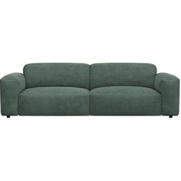 3-Sitzer FLEXLUX "Lucera Sofa, super bequem durch hochwertigen Sitzaufbau mit Kaltschaum", gr&uuml;n (dusty gr&uuml;n), B:252cm H:73cm T:102cm, 85% Polyester/15%Polyamide, Sofas, 3-Sitzer, modern & anschmiegsam, Designsofa