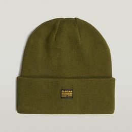 G-Star Raw Beanie G-STAR "Effo Long Beanie", Damen, schwarz olive, Strick, Kunstfaser, unifarben, M&uuml;tzen Beanie, mit Aufn&auml;her vorn