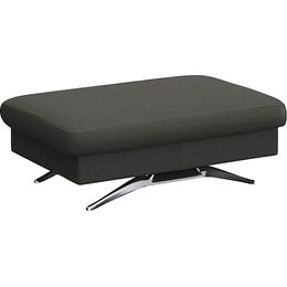 Pouf FLEXLUX "Glow Sitzhocker, Polsterhocker", grau (warm mineral grau), B:95cm H:81cm T:65cm, Leder, Poufs, Pouf, Hocker mit Stauraum, Fu&szlig; Alu