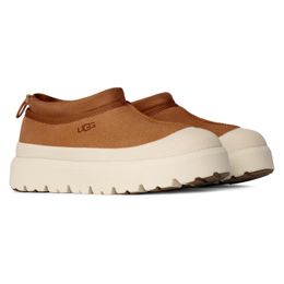 UGG Australia Slipper UGG "TASMAN WEATHER HYBRID", Herren, Gr. 12 (45), chestnut, creme, Synthetik, Textil, Veloursleder, Schuhe Slipper, Galoschen, Hausschuh, Outdoorschuh mit markanter Laufsohle