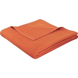 Wohndecke Biederlack "Uno Soft", orange (terrakotta), B:150cm L:200cm, Baumwolle, Polyacryl, Polyester, Wohndecken, Wohndecke, Kuscheldecke