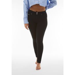 Jeggings Freddy "Now Skinny", Damen, Gr. L (40), N-Gr, schwarz, Web, Obermaterial: 84% Baumwolle, 16% Elasthan, figurbetont, Hosen Jeggings, mit Lifting & Shaping Effekt