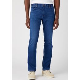 Stretch-Jeans Wrangler "Greensboro", Herren, Gr. 32, L&auml;nge 32, blau (olympia), Denim/Jeans, Obermaterial: 94% Baumwolle, 5% Elastomultiester, 1% Elasthan, straight fit lang, Jeans Stretch-Jeans, Regular Straight fit