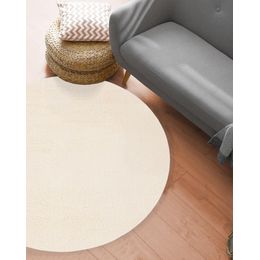 Teppich the carpet "Relax round", beige (creme), H:16mm &Oslash;:120cm, Polyester, Teppiche, Teppich, waschbarer Wohnzimmer Teppich modern rutschfest