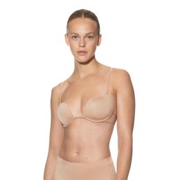 B&uuml;gel-BH Mey "Joan", Damen, Gr. 75, Cup C, beige (cream tan), Single Jersey, Obermaterial: 87% Polyamid, 13% Elasthan, BHs B&uuml;gel-BH, Deep Plunge