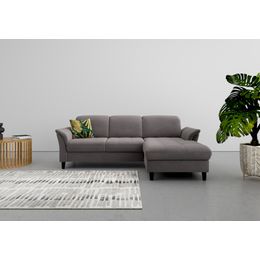 Sit & More Ecksofa SIT & MORE "Maggiore L-Form", grau (fango), B:258cm T:173cm, 95% Polyester, 5% Polyamid, Sofas, Ecksofa, wahlweise mit Kopfteilverstellung, Bettfunktion und Bettkasten
