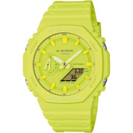 Chronograph Casio G-SHOCK, gelb, Armbanduhren, Damen, Chronograph, Quarzuhr,Armbanduhr,Herrenuhr,digital, bis 20bar wasserd.Resinbarmband