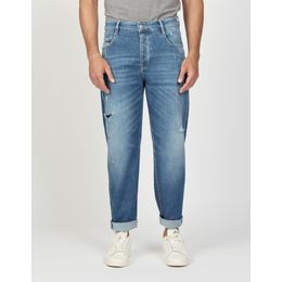 Loose-fit-Jeans Gang "94AIDEN", Herren, Gr. 32, L&auml;nge 30, schwarz crafted destroy, Denim/Jeans, Obermaterial: 90% Baumwolle, 8% Polyester, 2% Elasthan, Destroyed-Effekte, Ballonform normal, Jeans Loose-fit-Jeans, mit doppelter Ges&auml;&szlig;tasche