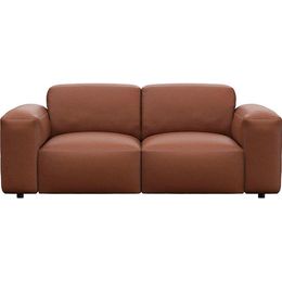 2-Sitzer FLEXLUX "Lucera Sofa, super bequem durch hochwertigen Sitzaufbau mit Kaltschaum", braun (old chestnut braun), B:187cm H:73cm T:102cm, 100% Echteder, Sofas, 2-Sitzer, Designsofa, modern & anschmiegsam