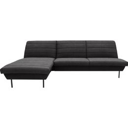 Ecksofa "LOOKS IX L-Form", grau (anthrazit), B:274cm H:90cm T:168cm, 100% Polyester, LOOKS by Wolfgang Joop, Sofas, Ecksofa, Quersteppung, ohne Armlehnen