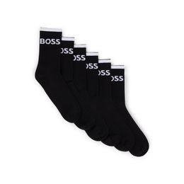 Businesssocken BOSS "6P QS Stripe CC", Damen, Gr. 39-42, schwarz (schwarz_001), Baumwollmischung, unifarben, elastisch, Socken Businesssocken, mit BOSS Schriftzug, Topseller