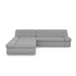 Ecksofa DOMO collection "Mona L-Form", silber, B:297cm H:80cm T:173cm, Struktur fein 100% Polyester;Chenilleoptik 100% Polyester;SOFTLUX/Struktur fein 100% Polyester, Sofas, Ecksofa, wahlweise mit Bettfunktion