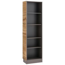 Anbauregal KOCHSTATION "KS-Tulsa", braun (wotaneiche), B:30cm H:200cm T:60cm, Regale, Anbauregal, 30 cm breit, 200 cm hoch, mit 5 F&auml;chern, MDF Front