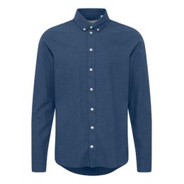 Langarmhemd Casual Friday "Langarmhemd CFAnton", Herren, Gr. XXL, N-Gr, blau (schwarz navy melange), Obermaterial: 100% Baumwolle CO., Hemden Langarmhemd