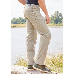 Trekkinghose John Devin, Herren, Gr. 56, N-Gr, beige (sand), Obermaterial: 95% Polyamid, 5% Elasthan, bequem kn&ouml;chellang, Hosen Trekkinghose, l&auml;nge der Hose mit Kn&ouml;pfen verstellbar