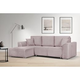 Ecksofa OTTO HOME "BEATRICE optionale Schlafsofa mit Bettkasten, B/T/H: 265/170/86 cm", lila, B:265cm H:86cm T:170cm, 100% Polyester, Sofas, Ecksofa, L-Form, wahlweise auch mit Bettfunktion und Bettkasten