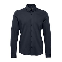 Langarmhemd Casual Friday "Langarmhemd CFArthur", Herren, Gr. 3XL, N-Gr, schwarz (schwarz navy), Obermaterial: 72% Baumwolle CO. 24% Polyester PES. 4% Elasthan EL., Hemden Langarmhemd