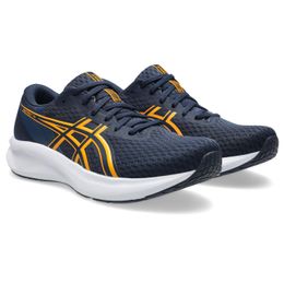 Laufschuh asics "PATRIOT 14", Herren, Gr. 43,5, midnight, yamabuki, Synthetik, Schuhe Laufschuh, atmungsaktives Mesh-Obermaterial, Energiegeladene Mittelsohle, Topseller