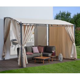 Anbaupavillon Konifera "Burano", beige (sandbeige), B/H/T: 300cm x 250cm, Pavillons, Anbaupavillon, BxT : 300x250 cm oder 400x250 cm, Topseller
