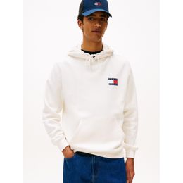 Sweatshirt Tommy Jeans "TJM REG ESSENTIAL FLAG HOOD EXT", Herren, Gr. XL, ancient wei&szlig;, Sweatware, Obermaterial: 80% Baumwolle, 20% Polyester, regular fit, breiter Bund, Sweatshirts Sweatshirt, mit bedruckten Markenlogo auf Brusth&ouml;he