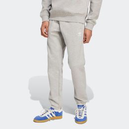 Sporthose adidas originals "TREFOIL ESSENTIALS", Herren, Gr. M, N-Gr, grau (medium grau heather, wei&szlig;, normal, gr.), Obermaterial: 70% Baumwolle, 30% Polyester, Hosen Sporthose, schmale Passform, mit flauschiger Innenseite, mit Rippb&uuml;ndchen
