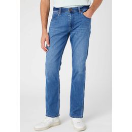 Stretch-Jeans Wrangler "Greensboro", Herren, Gr. 34, L&auml;nge 34, blau (softwear), Denim/Jeans, Obermaterial: 76% Baumwolle, 11% Polyester (REPREVE), 11% sonstige Fasern, 2% Elasthan, straight fit lang, Jeans Stretch-Jeans, Regular Straight fit