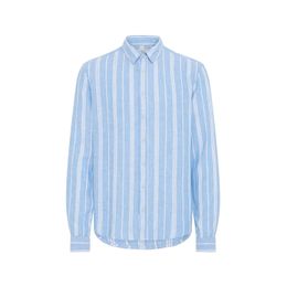 Leinenhemd Blend "Leinenhemd BHBobby Linen striped", Herren, Gr. M, N-Gr, blau (airy blau), Obermaterial: 55% Leinen LI. 45% Viskose CV., Hemden Leinenhemd