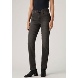 Levi's Straight-Jeans LEVI'S "724 HIGH RISE STRAIGHT", Damen, Gr. 32, L&auml;nge 30, beneath the shadows, Denim/Jeans, Obermaterial: 81% Baumwolle, 18% Polyester, 1% Elasthan, straight fit lang, Jeans Straight-Jeans
