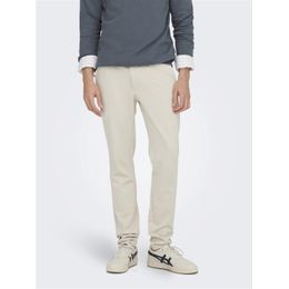 Only & Sons Chinos ONLY & SONS "ONSMARK SLIM GW 0209 PANT NOOS", Herren, Gr. 28, L&auml;nge 30, moonstruck, Web, Obermaterial: 64% Viskose, 31% Polyester, 5% Elasthan, unifarben, schmal normal, Hosen Chinos
