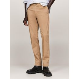 Chinohose Tommy Hilfiger "CHINO BLEECKER PRINTED STRUCTURE", Herren, Gr. 40, L&auml;nge 34, braun (safari canvas), Web, Obermaterial: 97% Baumwolle, 3% Elasthan, normal, Hosen Chinohose